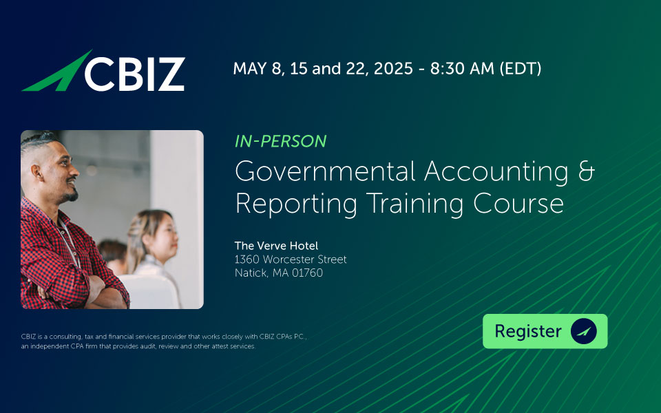 Governmental Accounting & Reporting Training Course | CBIZ