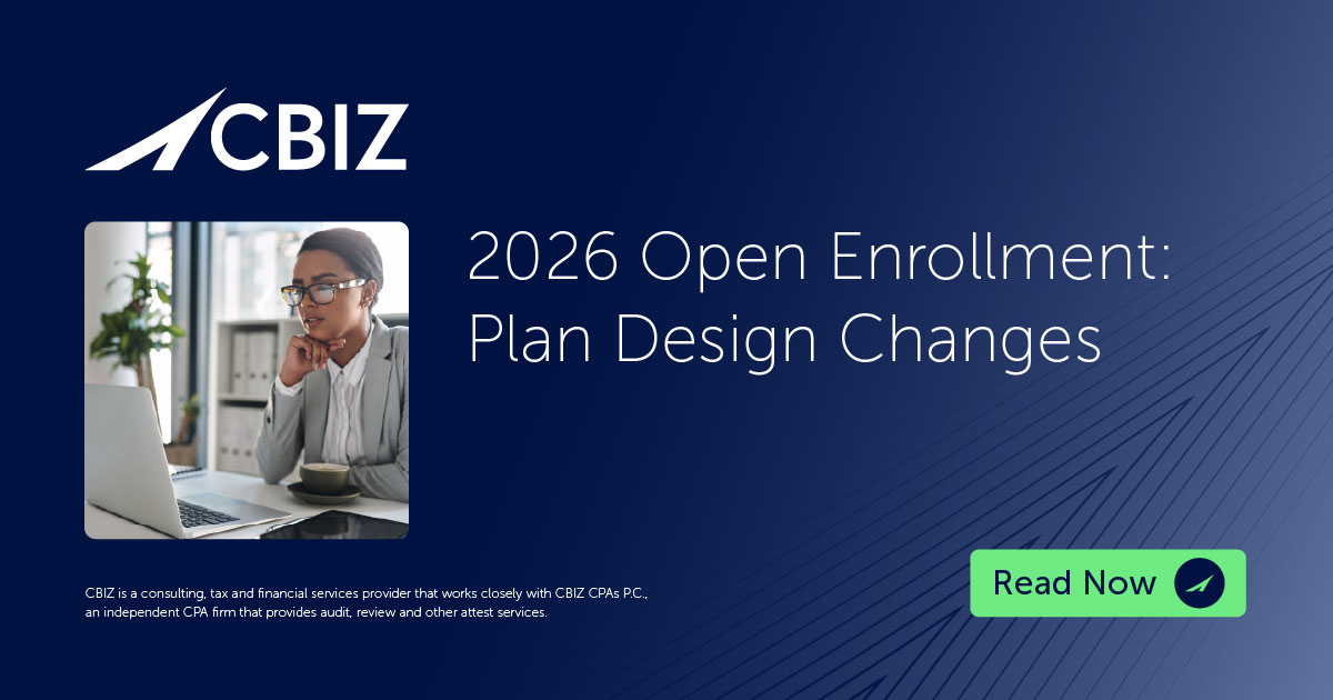 2026 Open Enrollment: Plan Design Changes | CBIZ