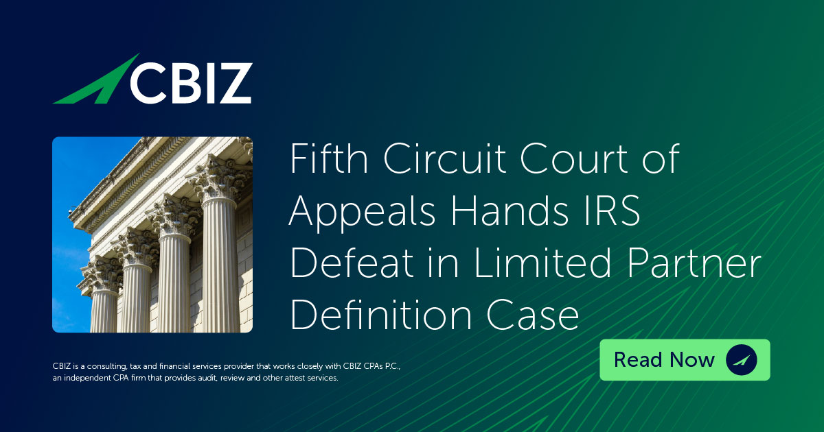 Fifth Circuit Court of Appeals Hands IRS Defeat in Limited Partner ...