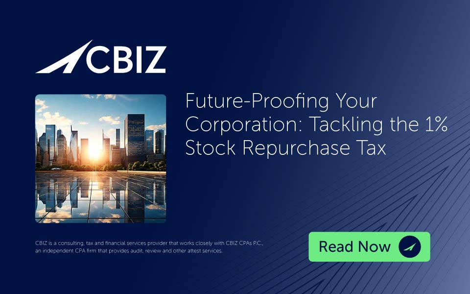 Tackling the 1% Stock Repurchase Tax | CBIZ