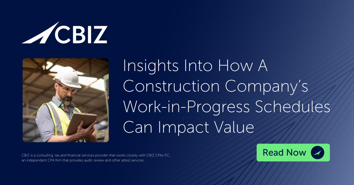 Insights Into How a Construction Company’s Work-in-Progress Schedules ...