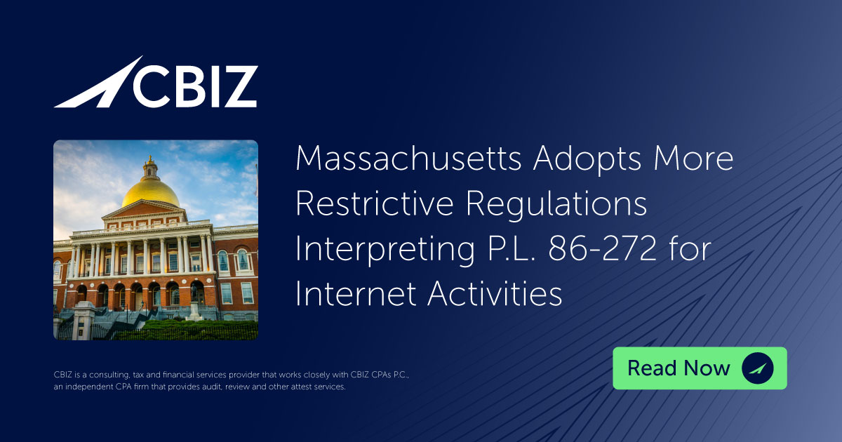 Massachusetts Adopts More Restrictive Regulations Interpreting P.L. 86 ...