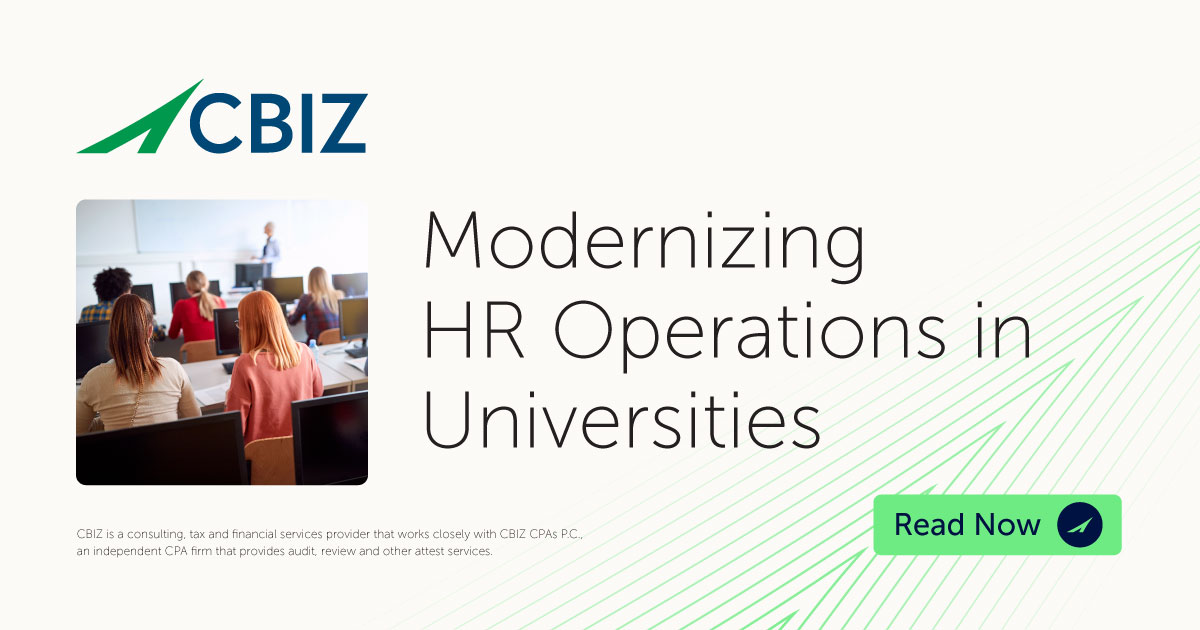 Modernizing HR Operations in Universities | CBIZ