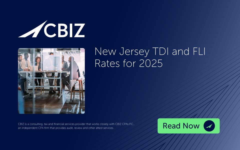 New Jersey TDI and FLI Rates for 2025 | CBIZ
