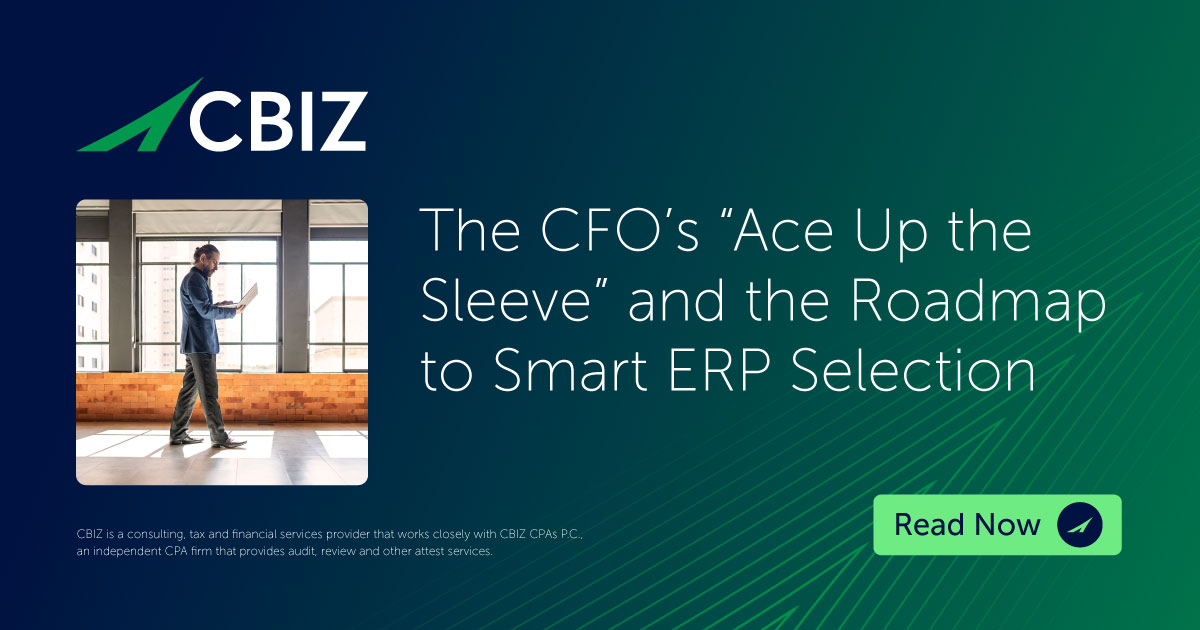 A CFO's Roadmap to Smart ERP Selection | CBIZ