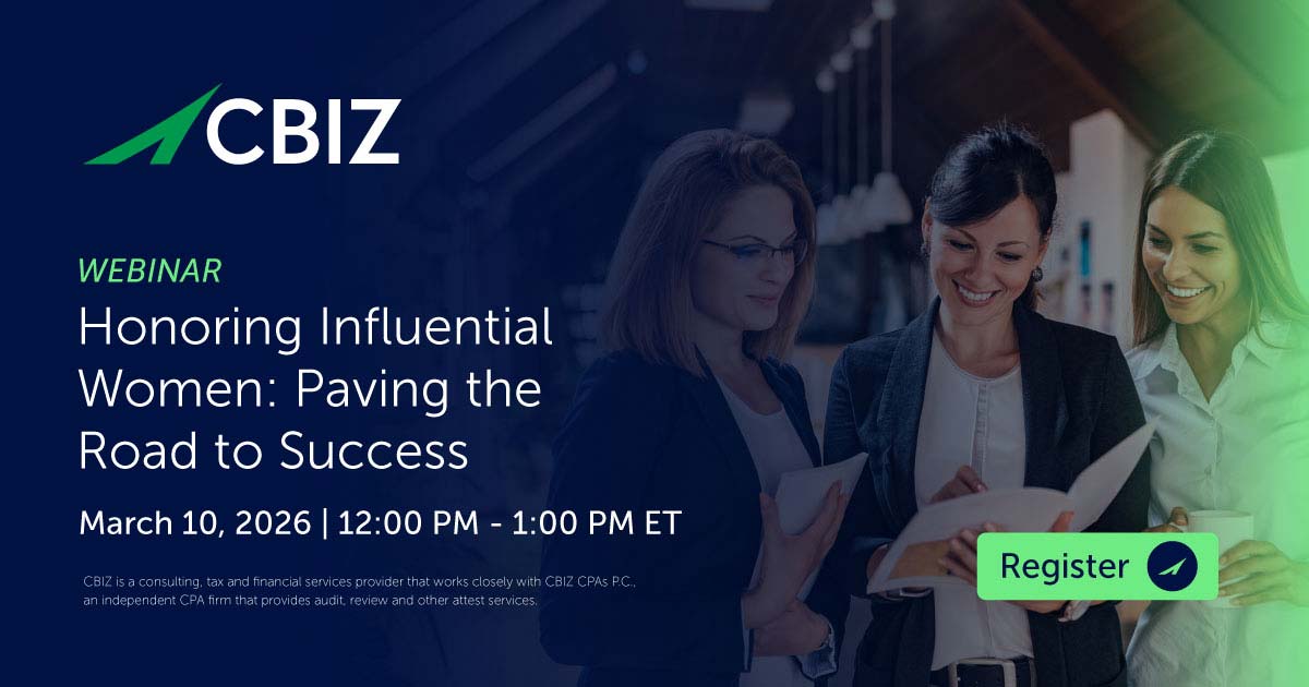 Honoring Influential Women: Paving the Road to Success | CBIZ